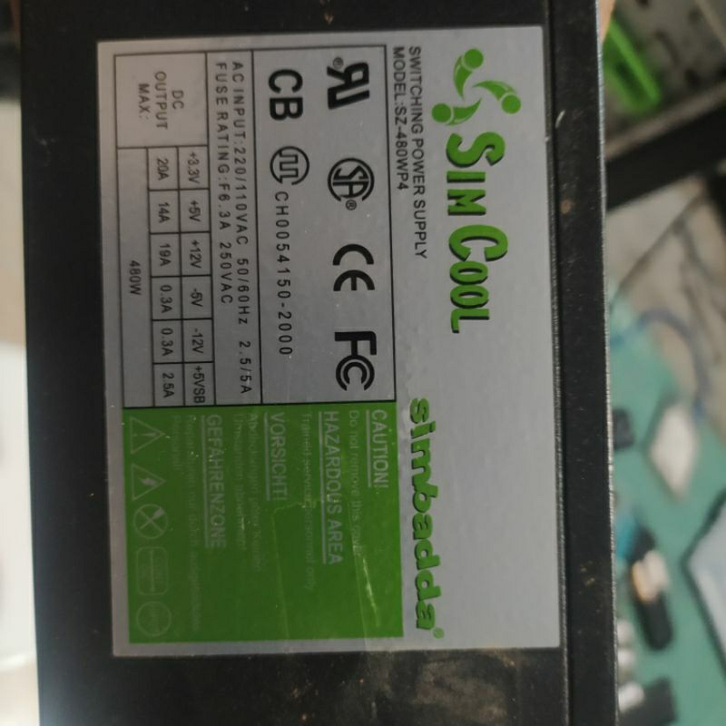 Jual PSU Power Supply Pure Sim Cool 480W Simbadda | Shopee Indonesia