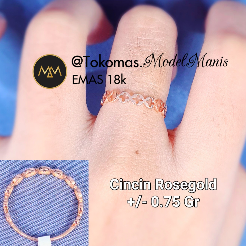 Jual Cincin Clover VL Emas Rosegold 750 kadar 18k | Shopee Indonesia