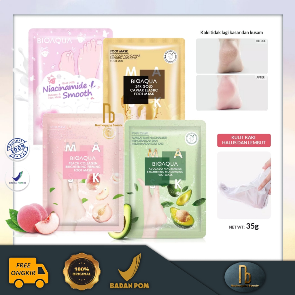 Jual BIOAQUA Foot Mask | Peach Collagen | Avocado Niacinamide | Shopee ...