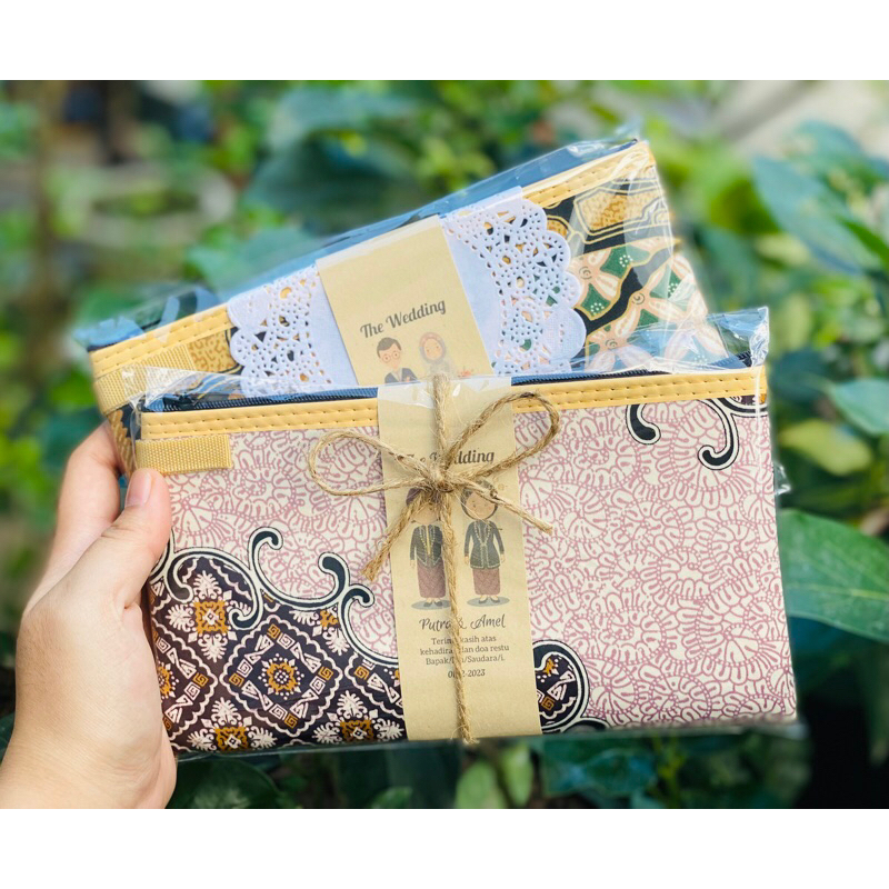 Jual Paket 50 PCS Souvenir pouch dompet jumbo batik 19x12cm pernikahan aqiqah khitanan souvenir ...