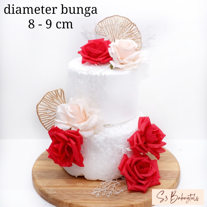 Jual Cake Topper hiasan kue artificial Flower strong and smooth set | Shopee Indonesia