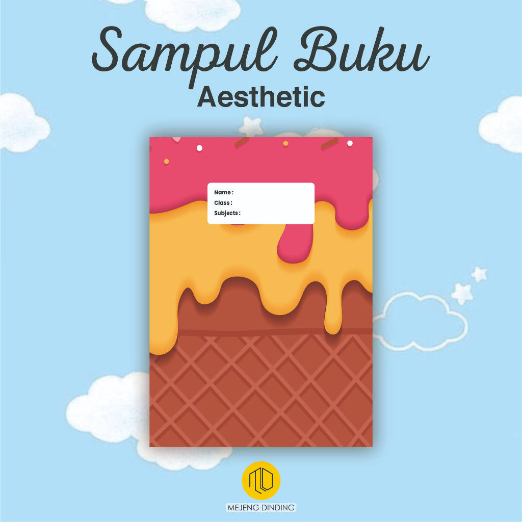 Jual SAMPUL BUKU AESTHETIC ISI 10 PCS / SAMPUL BUKU MOTIF ES KRIM ICE ...
