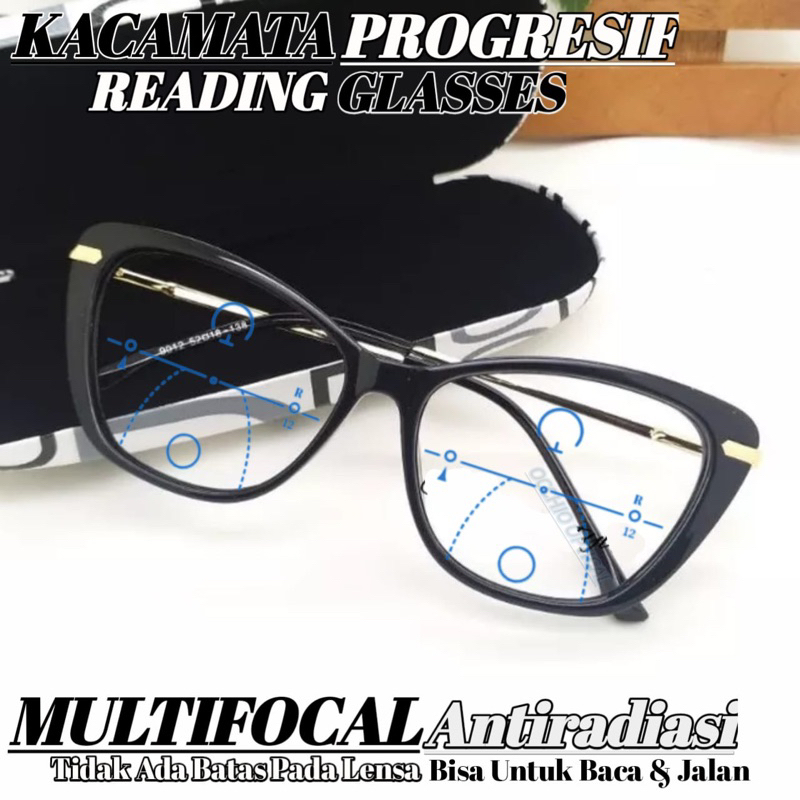 Jual Kacamata Progresif Antiradisi Cat Eye Wanita | Kacamata Baca dan ...
