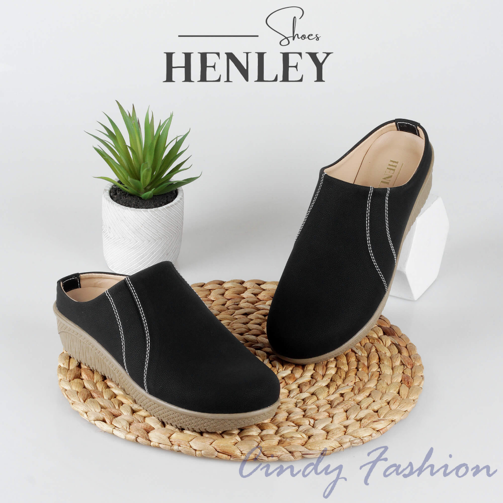 Jual Henley x Specta BP 0241 Sandal Sepatu / Bustong Wanita Hitam Suede ...
