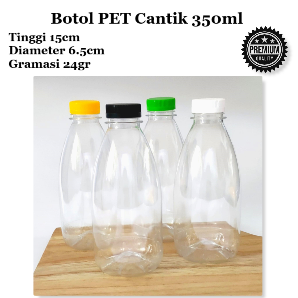 Jual (isi 12pc) BOTOL PLASTIK PET CANTIK 350ML / KEMASAN MINUMAN KOPI ...