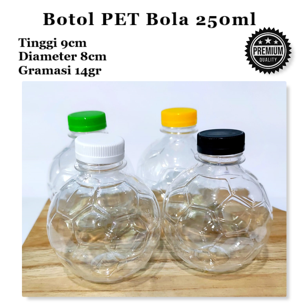 Jual (Min 13pc) BOTOL PLASTIK BOLA PET 250 ML / BOTOL 250 ML MURAH ...