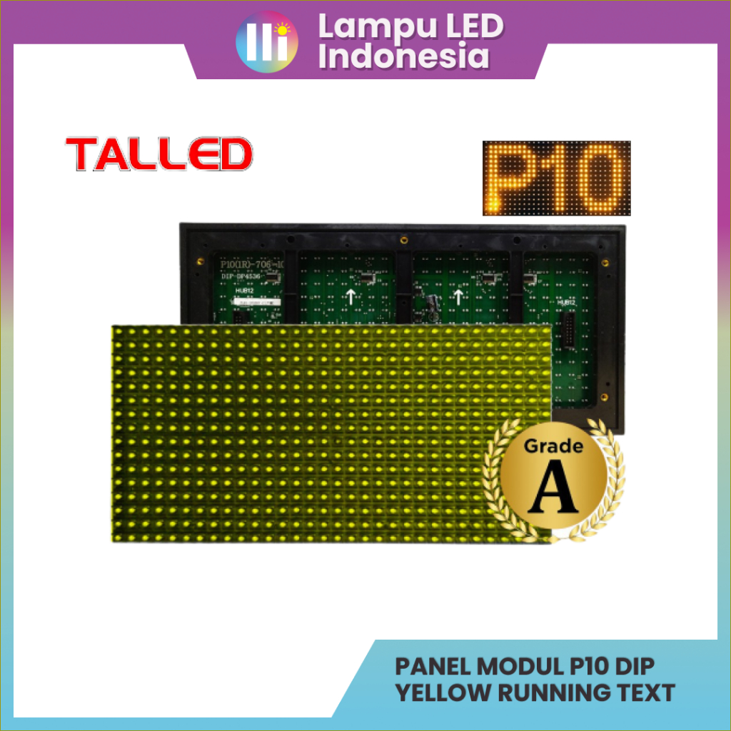 Jual MODUL P10 DIP LED TALLED | MODUL LED RUNNING TEXT YELLOW | OUTDOOR ...