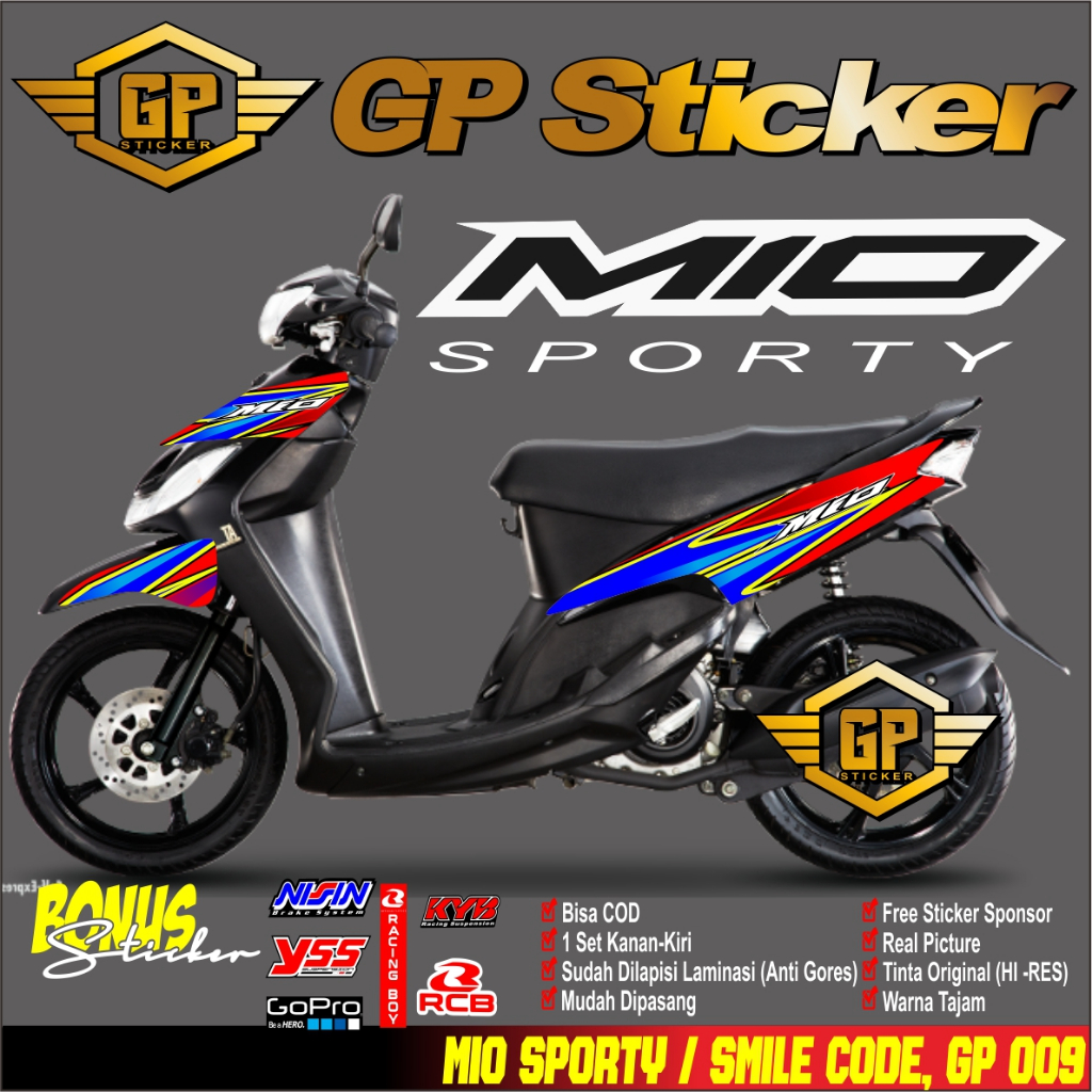 Jual (cod) stiker motor - striping MIO SPORTY - motor yamaha - motor ...