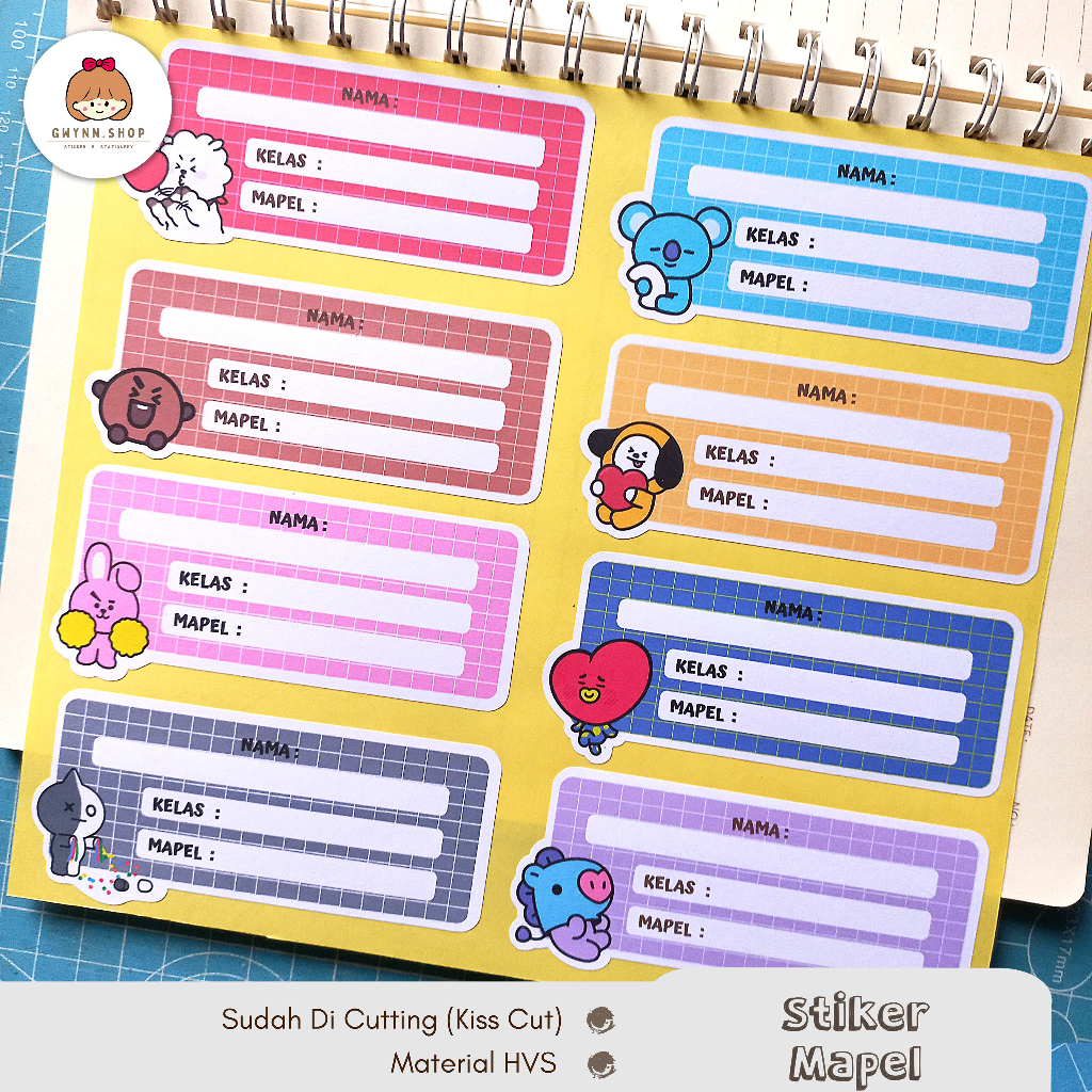 Jual Stiker Mapel | Label Buku Mata Pelajaran Sekolah | BTS | Shopee ...