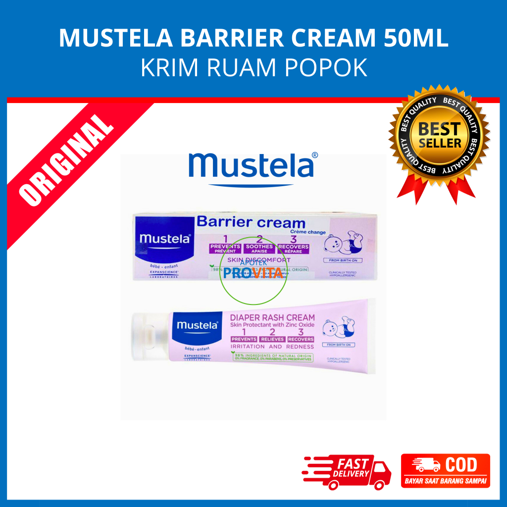 Jual MUSTELA BARRIER CREAM 50 ML & 100 ML - Krim Ruam Popok / Vitamin ...