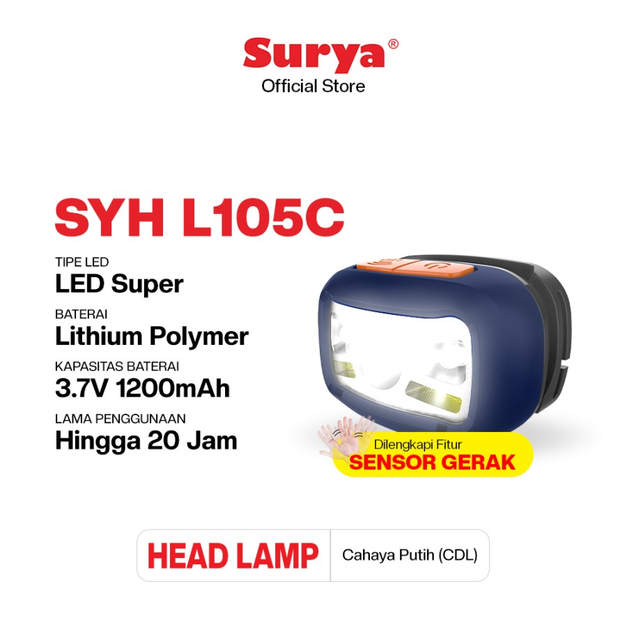 Jual Senter Kepala LED SURYA SYH L105C 10W 10 Watt Headlamp SURYA SYHL105C | Shopee Indonesia