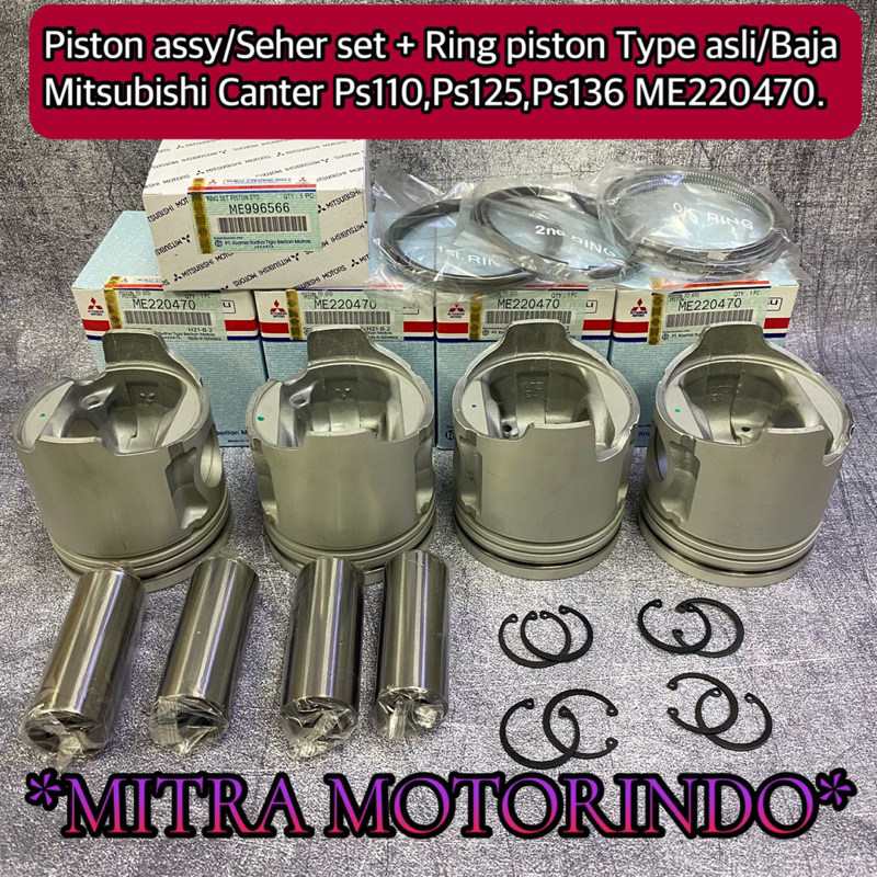 Jual Piston Assy/Seher Set+Ring Piston Type Asli/Baja Mitsubishi Canter ...