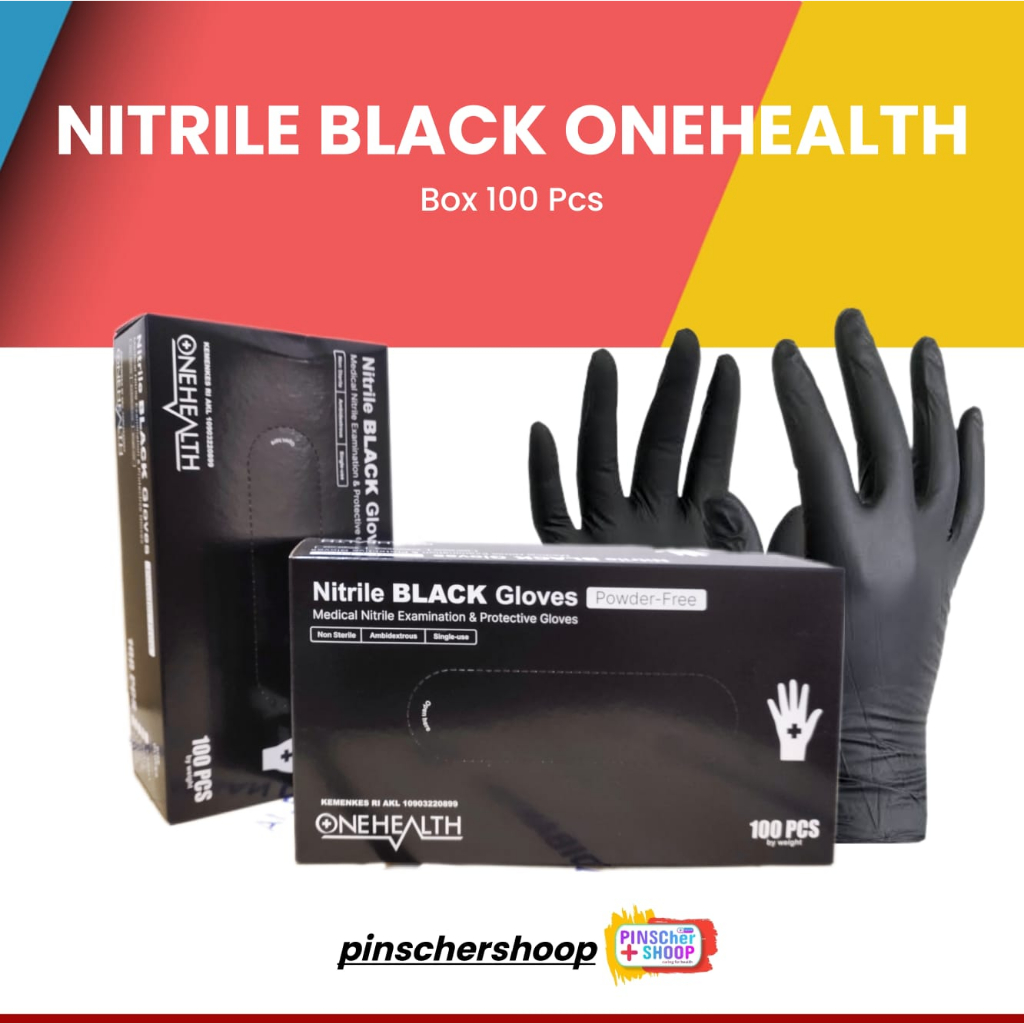 Jual SARUNG TANGAN NITRILE BLACK ONEHEALTH HANDSCON NITRIL HITAM TANPA ...