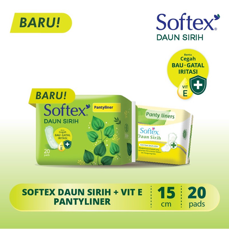 Jual SOFTEX - Pantyliner Softex Daun Sirih + Vitamin E isi 20 pads ...