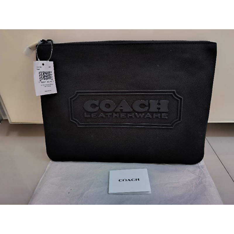 Jual coach men pouch original (coach large tech pouch canvas) | Shopee ...