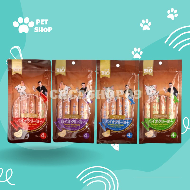 Jual BIO CREAMY CAT TREATS SNACK CEMILAN KUCING BASAH PETFOOD BAIM WONG ...
