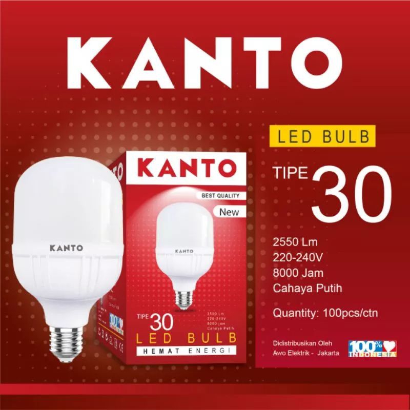 Jual Lampu KANTO LED Kapsul Tabung 30 Watt Murah SNI | Shopee Indonesia