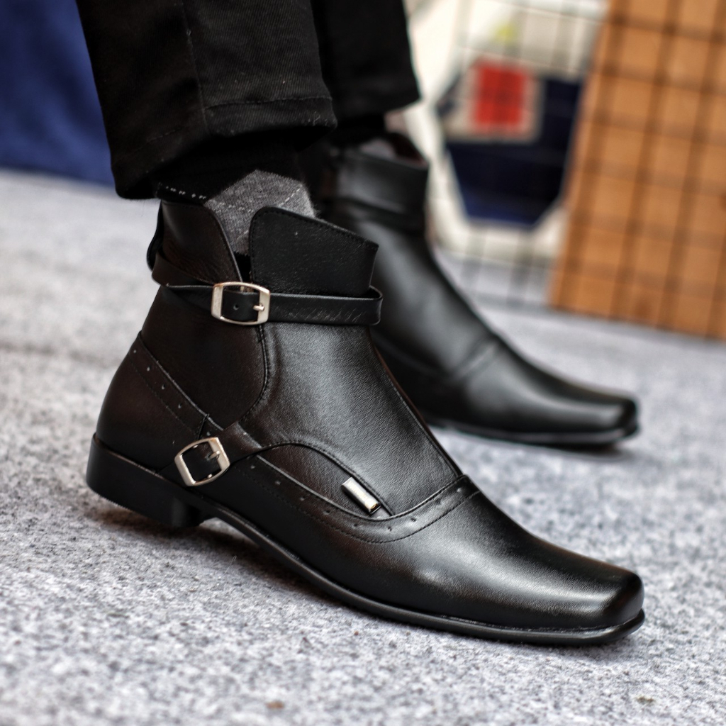 Jual Sepatu Formal Pria High Pantofel Zipper Original Kulit Asli Coklat ...