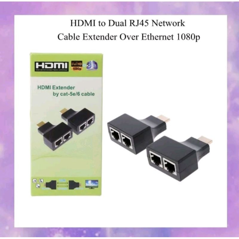 Jual HDMI to Dual RJ45 Network Cable Extender Over Ethernet 1080p ...