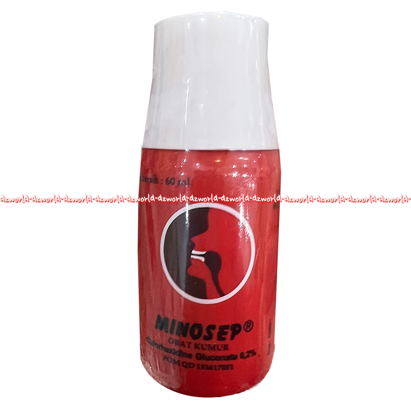Jual Minosep Obat Kumur 60ml Gluconate Warna Merah Cairan Pencegah Bau ...