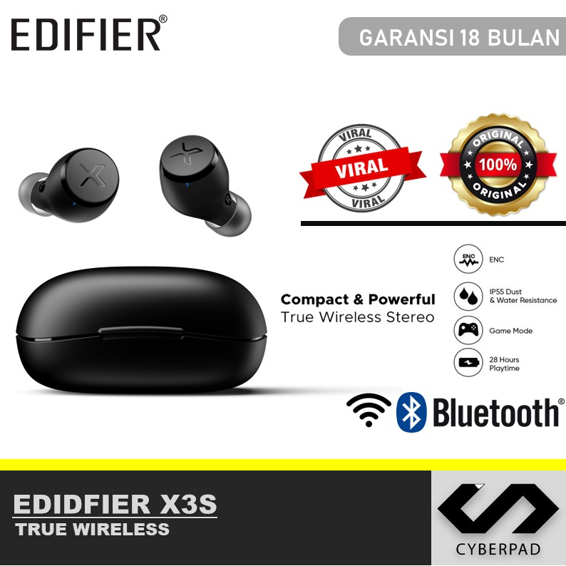 Jual EDIFIER X3S TWS Wireless Qualcomm aptX cVc ENC Bluetooth 5.2 Earphone Original | Shopee ...