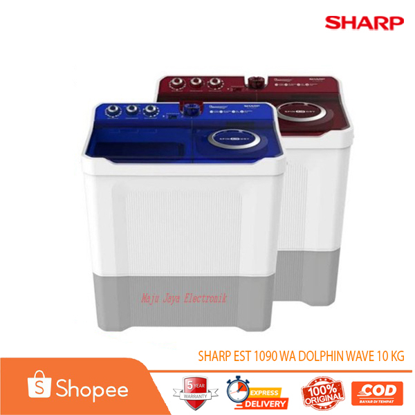 Jual SHARP Mesin Cuci 2 Tabung 10 KG EST 1090 Jumbo Cuci Kering DolphinWave | Shopee Indonesia