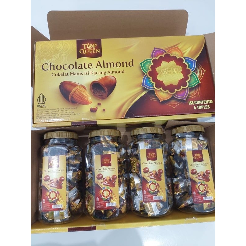 Jual COKLAT ALMOND ISI 4 TOPLES TOP QUEEN - COKELAT ALMOND 4 TOPLES ...