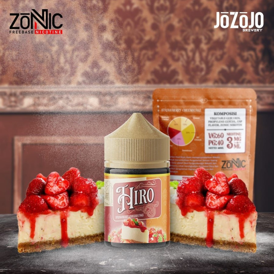 Jual Liquid Freebase Zonic Hiro Strawberry Cheesecake 3MG 6MG 60ML ...