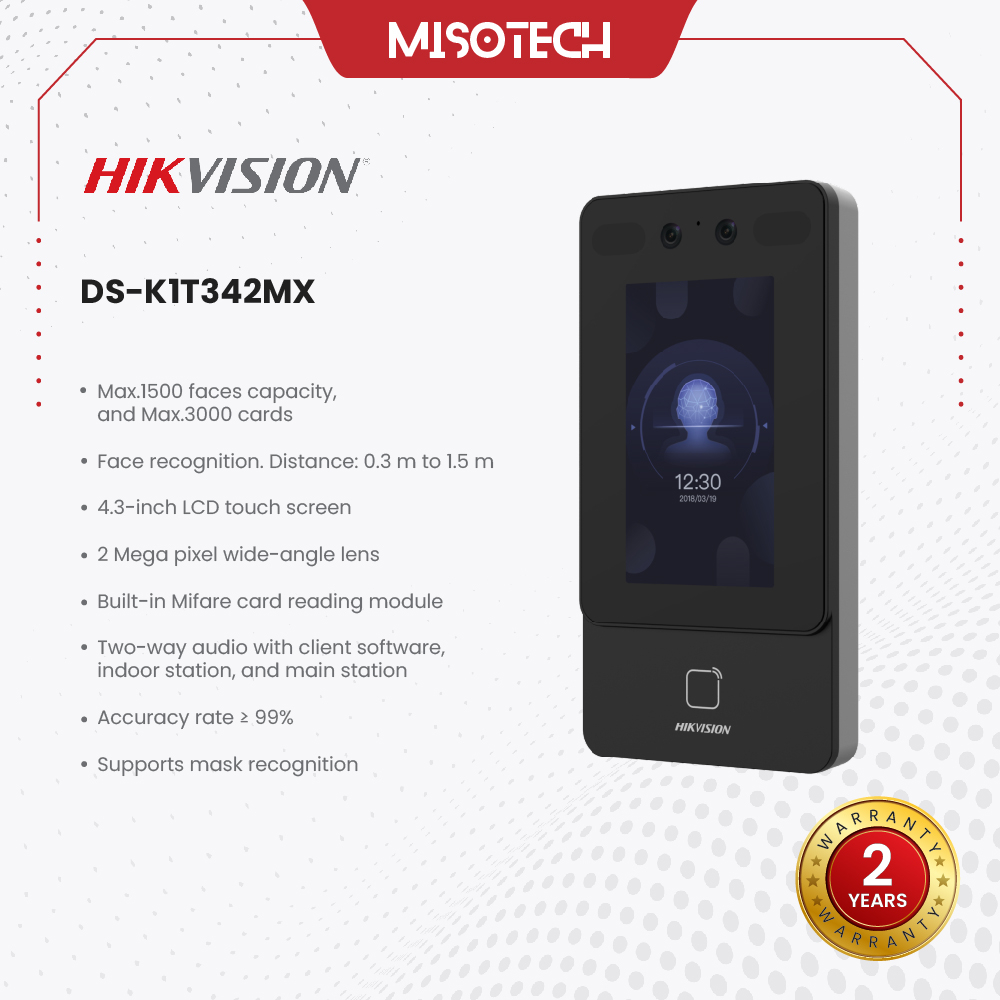 Jual ACCESS CONTROL HIKVISION DS-K1T342MX OUTDOOR MESIN ABSENSI MIFARE FACE | Shopee Indonesia