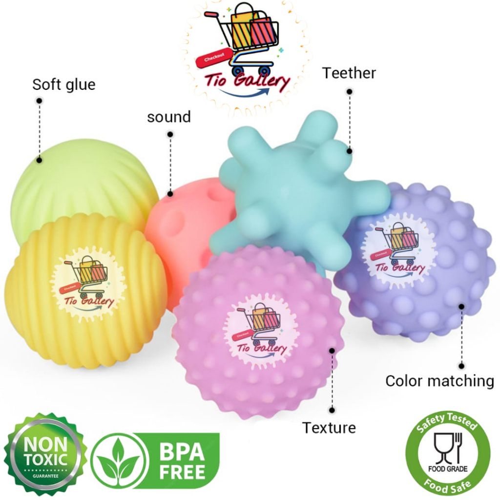 Jual Mainan Bola Bayi Sensorik dan Multitekstur Mainan Anak Bola Pijat ...