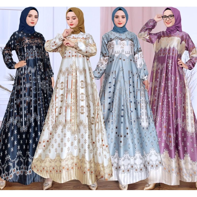 Jual (cod) WiKu Ready Jumbo || Gamis Silk Premium || Gamis Muslim ...