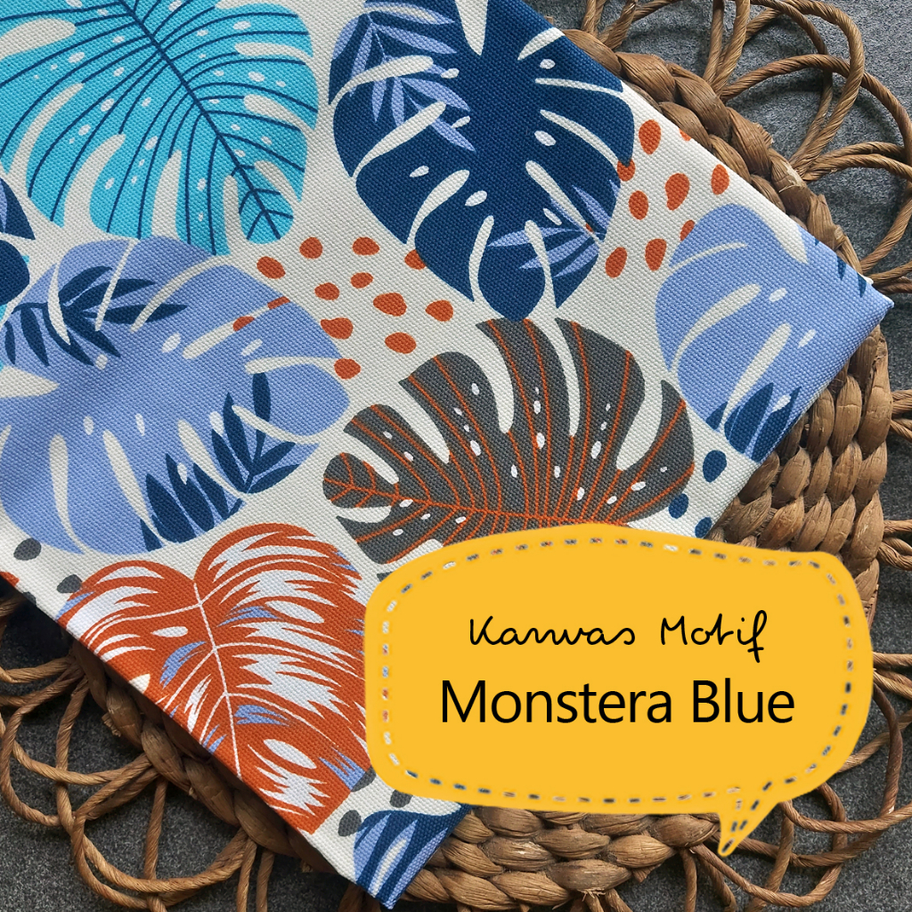 Jual Kain Kanvas Katun Motif Size 150cm x 50cm Tebal 12oz Bermotif Daun ...