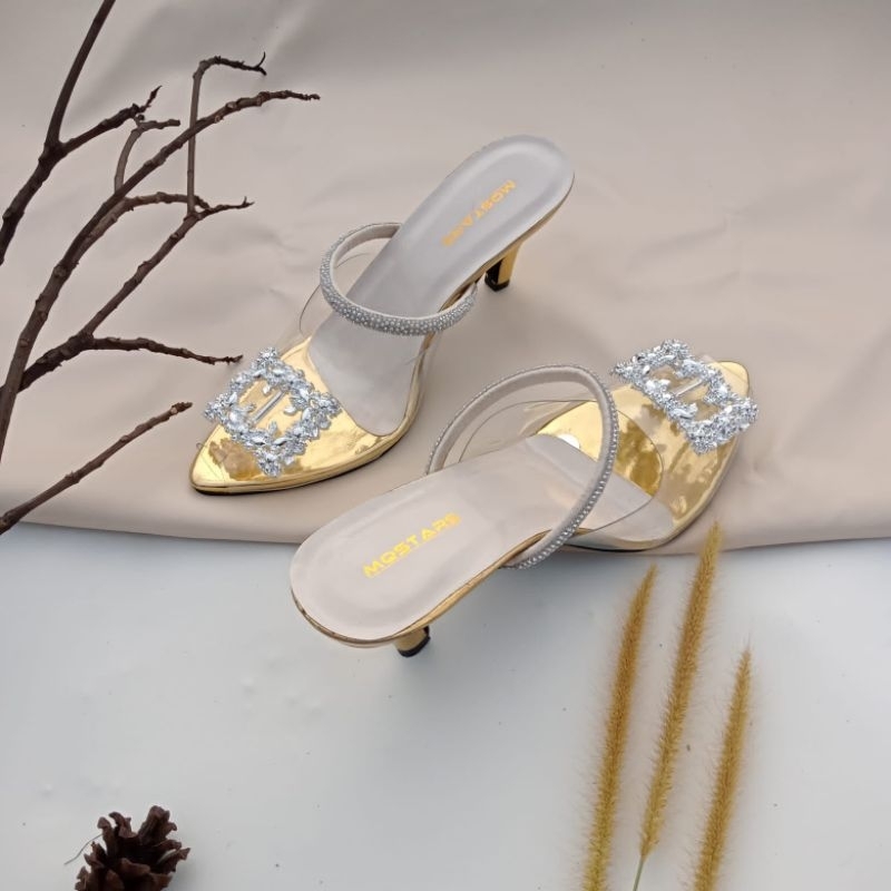 Jual Sandal Heels Wanita Transparant Hak lancip 5cm | Shopee Indonesia