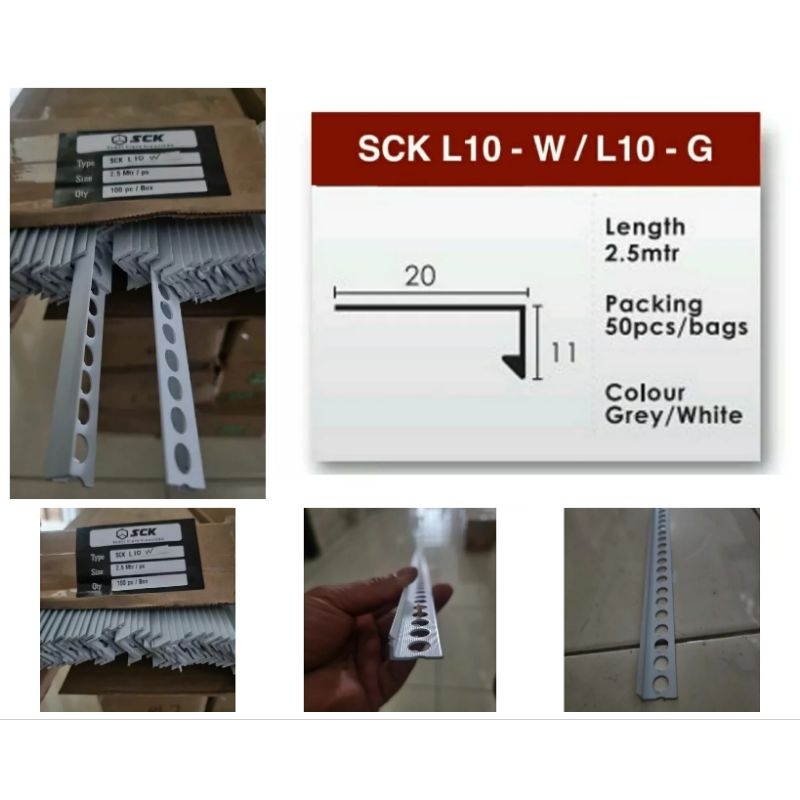 Jual Corner bead UPVC Multi Purpose Spacer PVC SCK L10 W 2.5meter ...