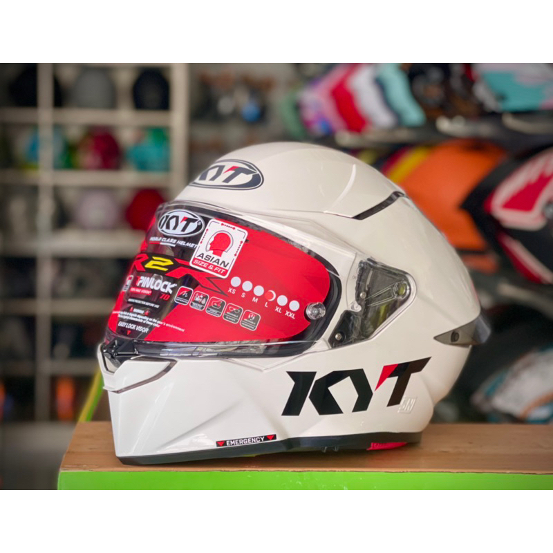 Jual Helm KYT R2R plain white | Shopee Indonesia