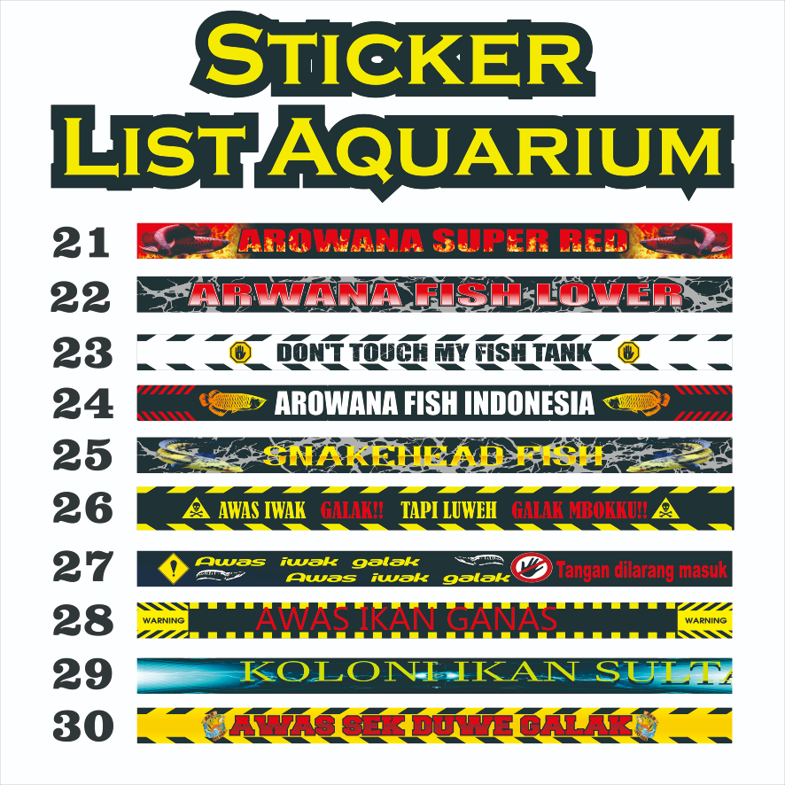 Jual STIKER AQUARIUM STICKER AWAS IKAN GALAK STIKER LIAT DEPAN ...