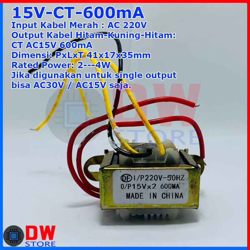 Jual Trafo Transformer Power Supply CT nonCT 220V AC 6V 9V 12V 15V ...