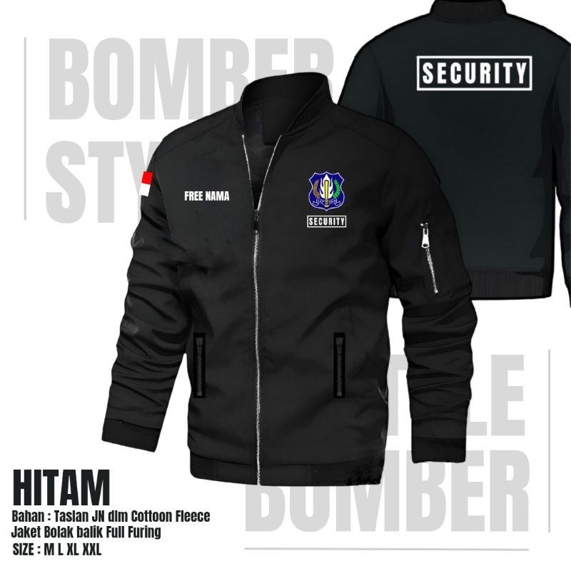 Jual JAKET SECURITY SATPAM BOMBER SABLON KEREN FREE NAMA MODEL TERBARU ...