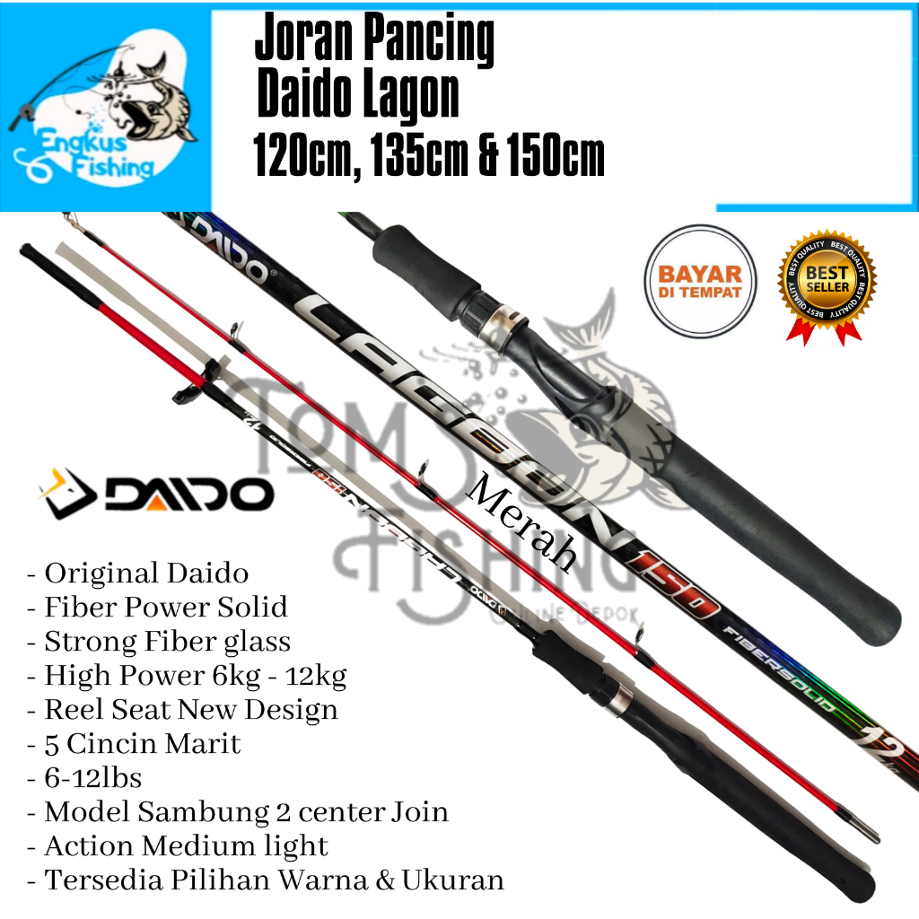 Jual Joran Pancing Daido Lagon 120cm - 150cm (6-12lbs) Fiber Solid High ...