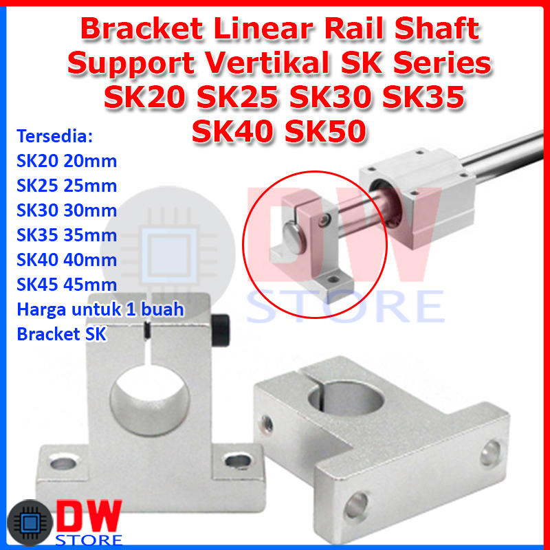 Jual Bracket Liniear Rail Support Vertikal SK SK20 SK25 SK30 SK35 SK40 SK50 | Shopee Indonesia