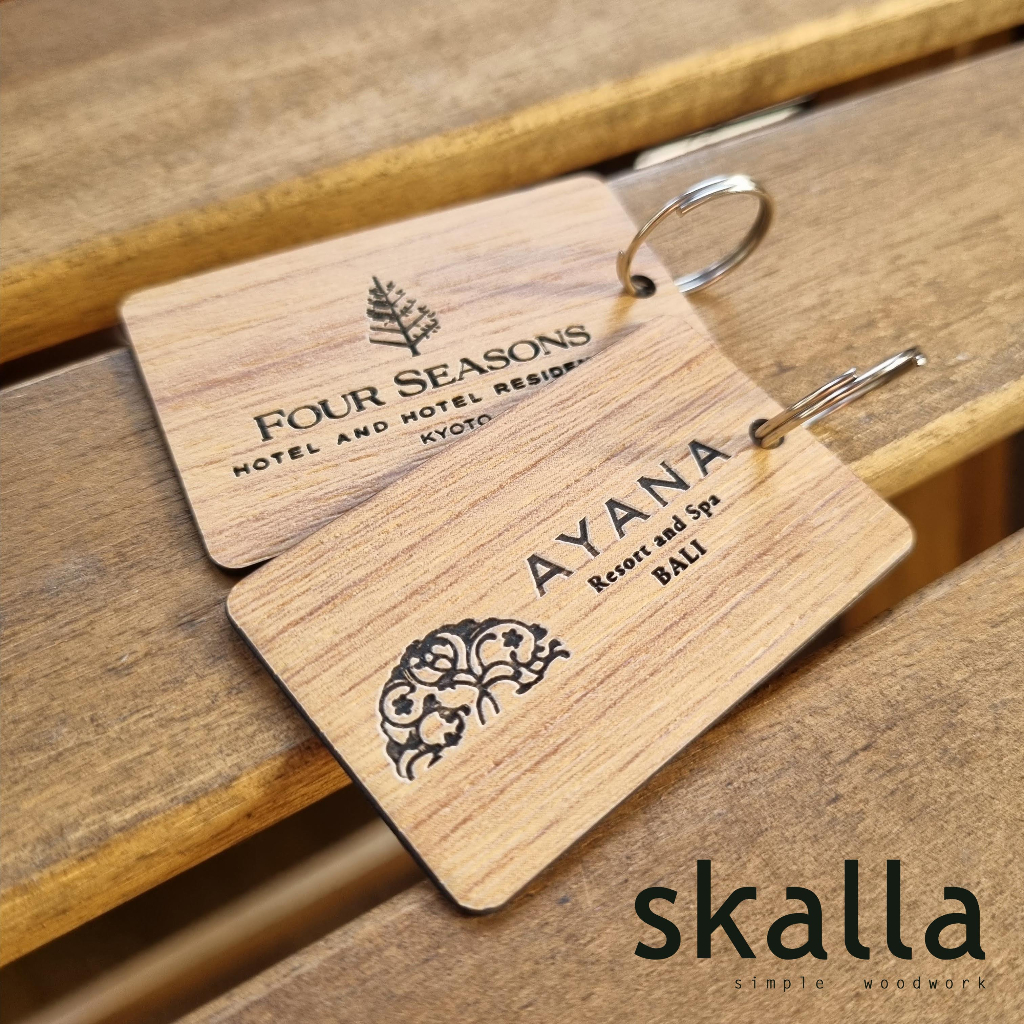 Jual Wooden Hotel Keychain gantungan kunci kayu hotel apartment kos ...