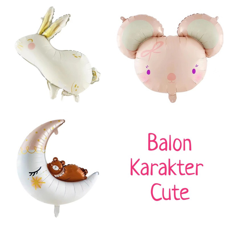 Jual BALON FOIL KARAKTER LUCU CUTE MOUSE RABBIT MOON BEAR | Shopee ...