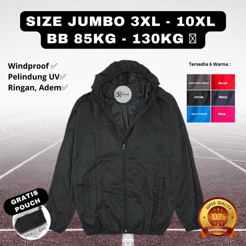Jual Jaket Parasut Olahraga Pria Wanita Jumbo Jaket Sport Big Size Jogging Running Pembakar ...
