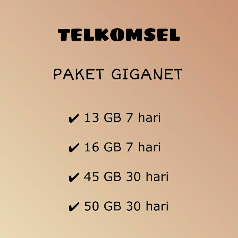 Jual PAKET DATA INTERNET GIGANET 55 GB 65 GB 80 GB 90 GB 18 GB 22 GB 28 ...