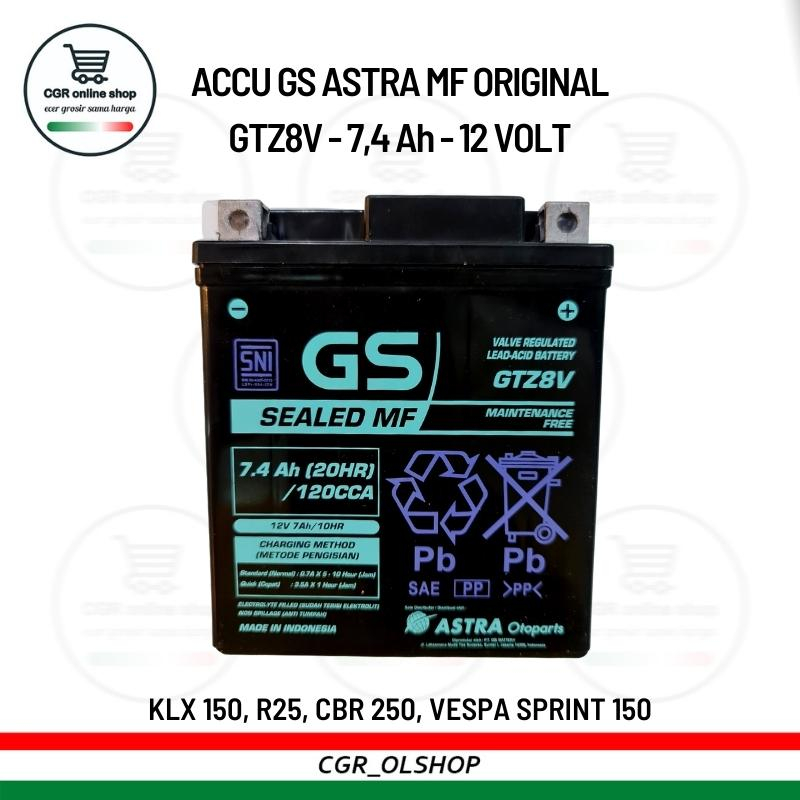 Jual AKI GS ASTRA MF GTZ-8V GTZ8V ACCU KERING Klx150 Cbr250 R25 Sprint ...