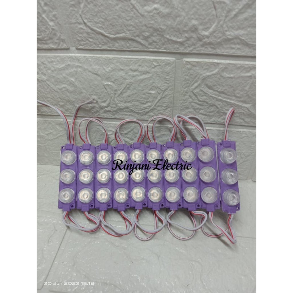 Jual LAMPU LED MODUL 3 MATA 24V WARNA UNGU, BIRU, ICE BLUE,KUNING ...