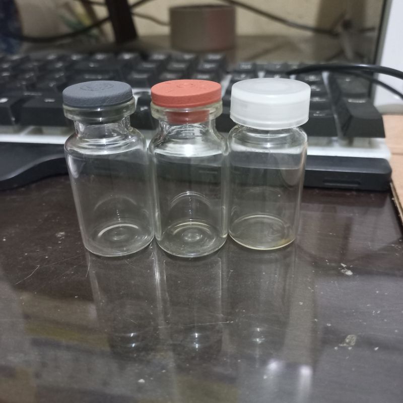 Jual botol kaca 8ml 10ml 12ml 15ml tutup karet dan tutup kayu, botol ...