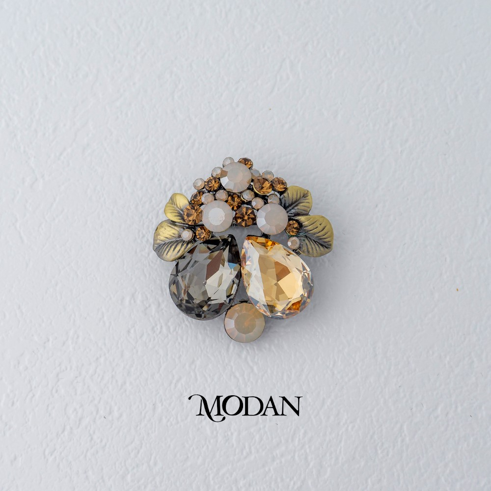 Jual Modan - Vintage Rustic Brooch Classic Pattern Round Flower Bros ...