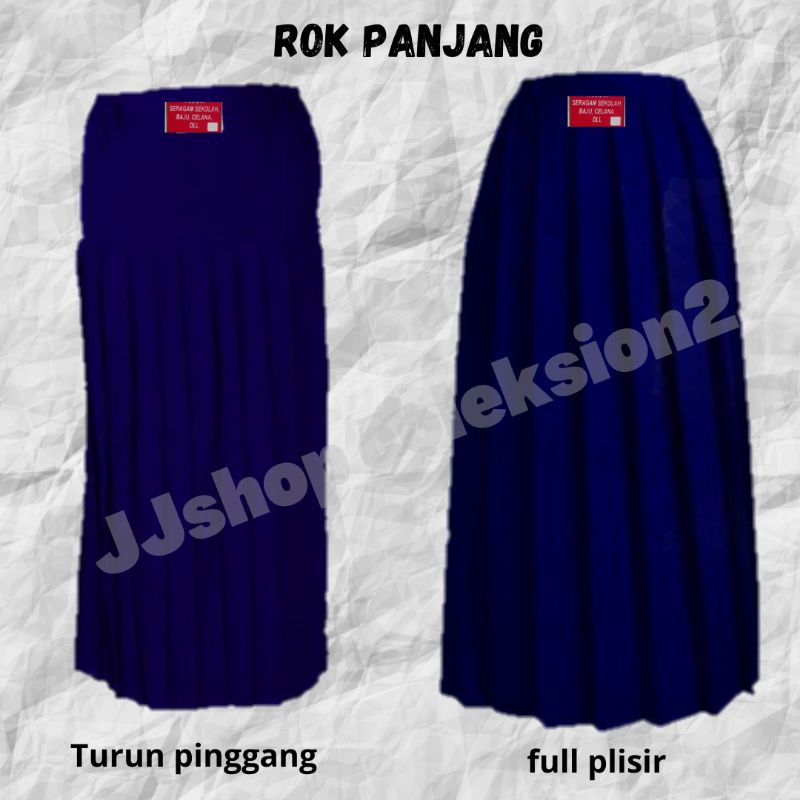 Jual Seragam sekolah rok biru Dongker panjang turun pinggang dan full ...