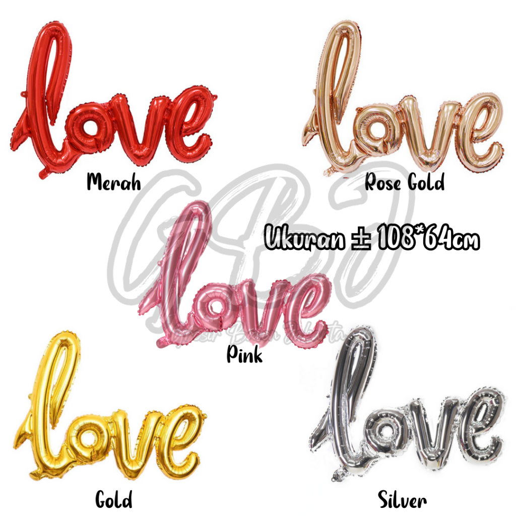 Jual Balon Foil JUMBO Love Latin / Tulisan Love Sambung Besar - (108 ...